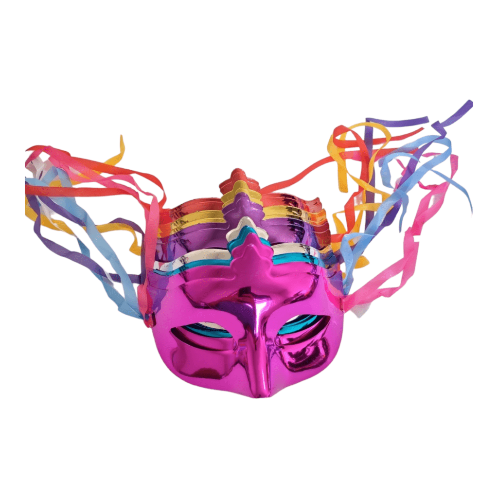 12 Antifaces colores lisos metalizados – Mundo Fiesta