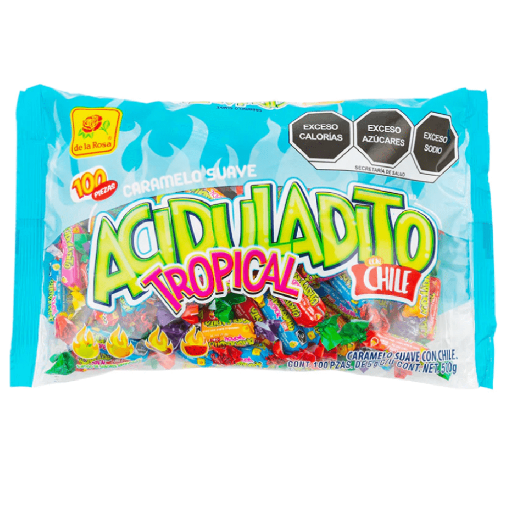 Caramelo Suave Aciduladito Tropical 100 piezas 5 grs – Mundo Fiesta