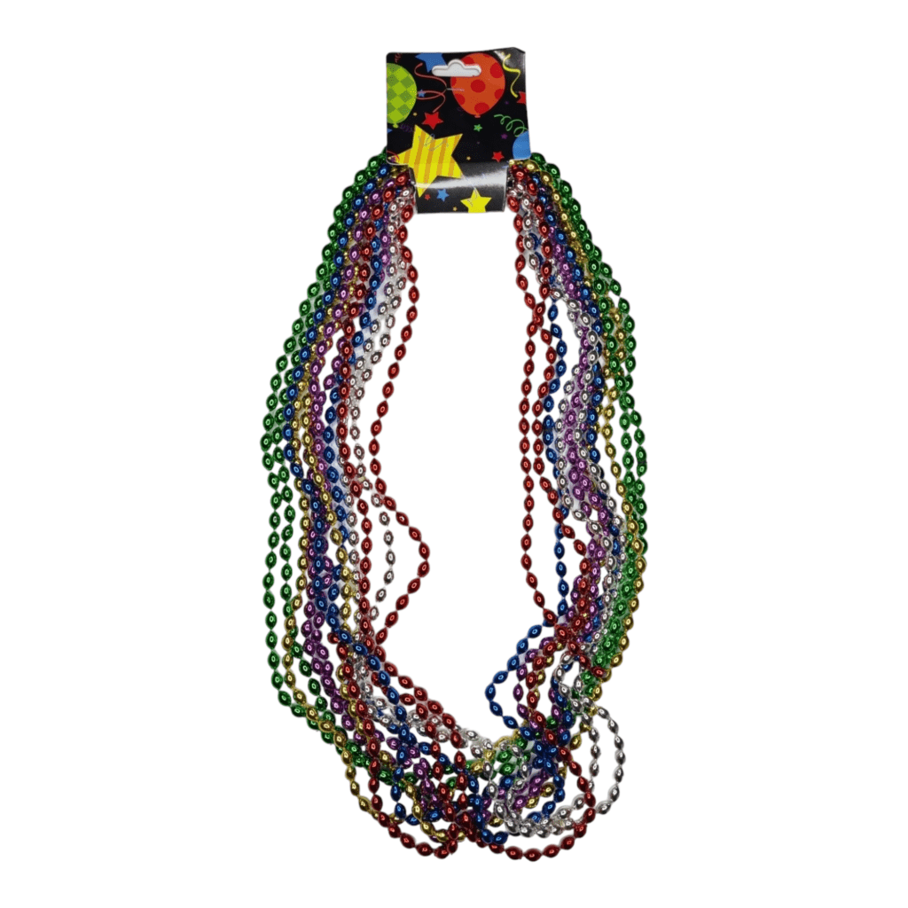 12 Collares de perlas largas en colores – Mundo Fiesta